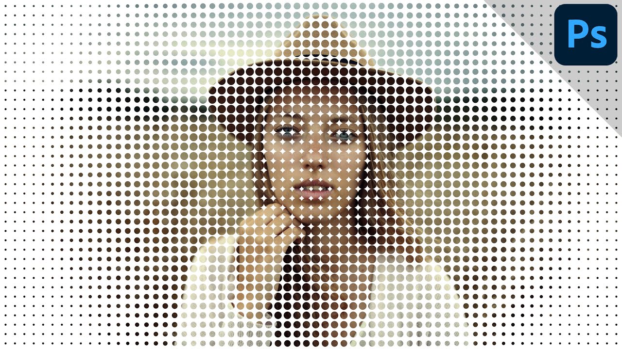 Dotted portrait | Halftone radial gradient effect | PHOTOSHOP TUTORIAL ...