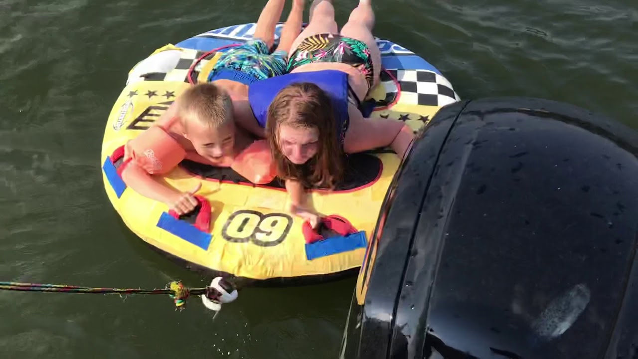 Kaylee Sawyer Rafting Behind Pontoon KY Lake July 2018 - YouTube