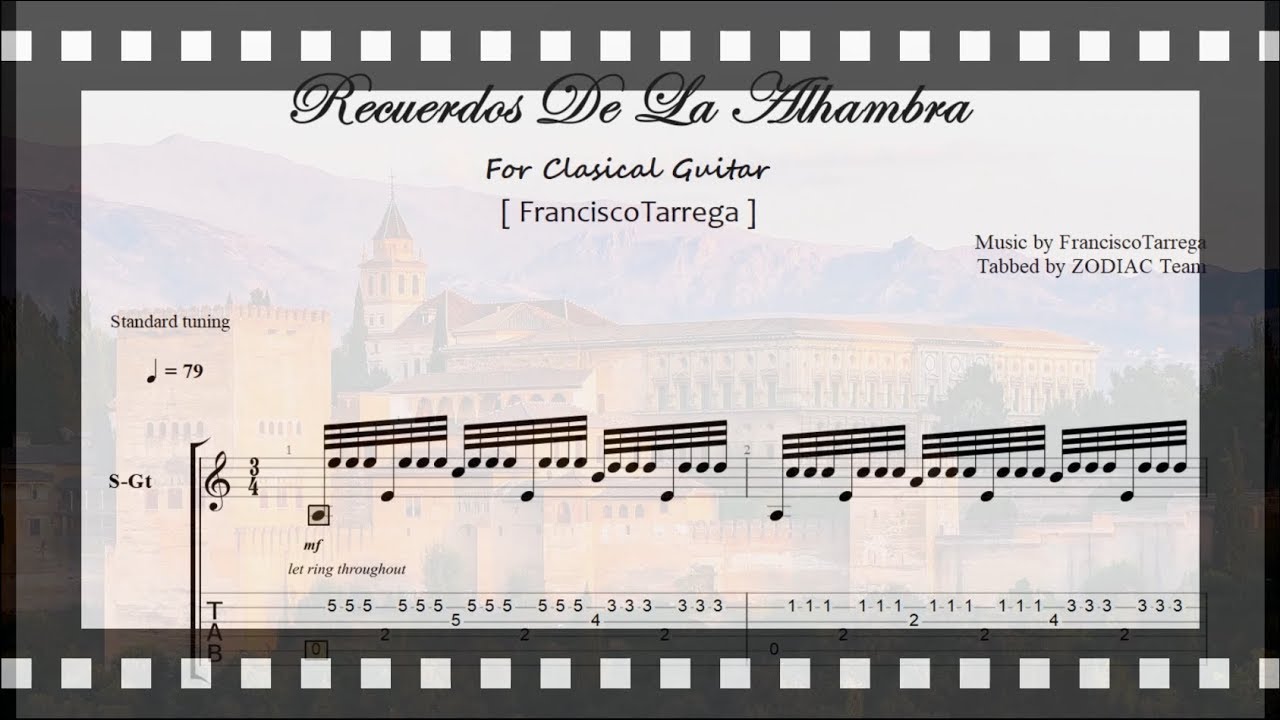 Recuerdos de la Alhambra(알함브라 궁전의 추억)/Francisco Tarrega/Classical ...