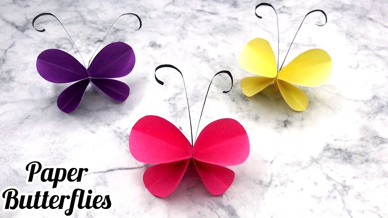 How to make Paper Butterfly! Super EASY n FUN! - YouTube