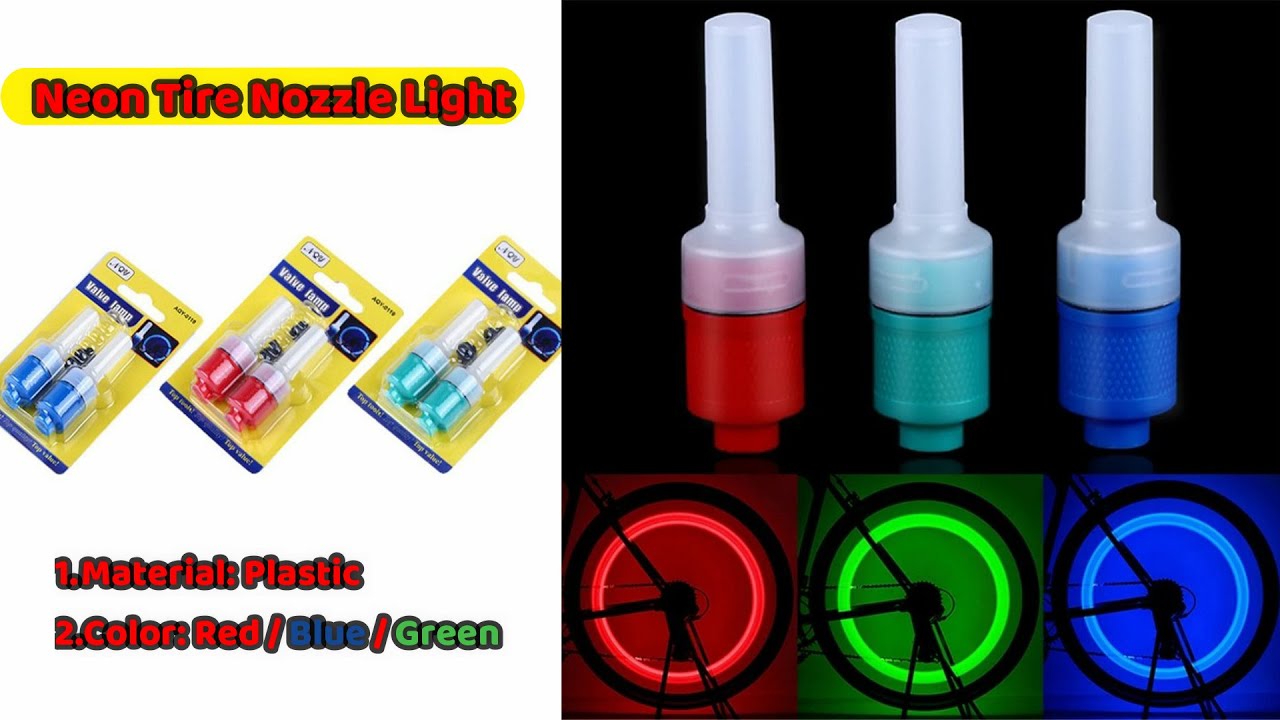 Universal Neon Tire Nozzle Light Red, Blue & Green Colour | Chaudhry ...