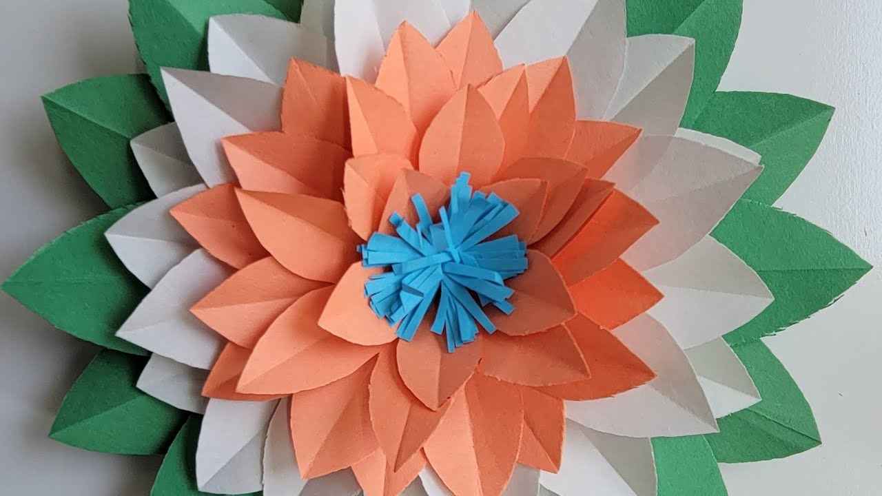 Tri-Color Paper Lotus craft for Independence Day or Republic Day # ...