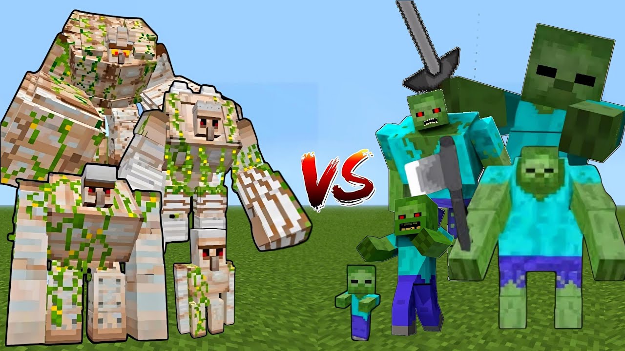 IRON GOLEM VS ZOMBIE AT EVERY AGE - Minecraft Mob Battle - YouTube