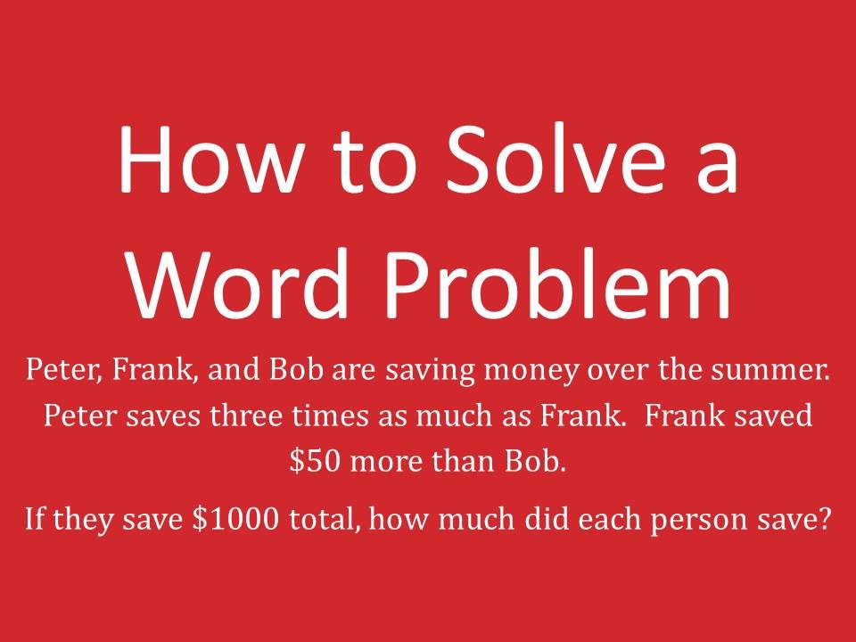 How to Solve a Word Problem: Saving Money - YouTube