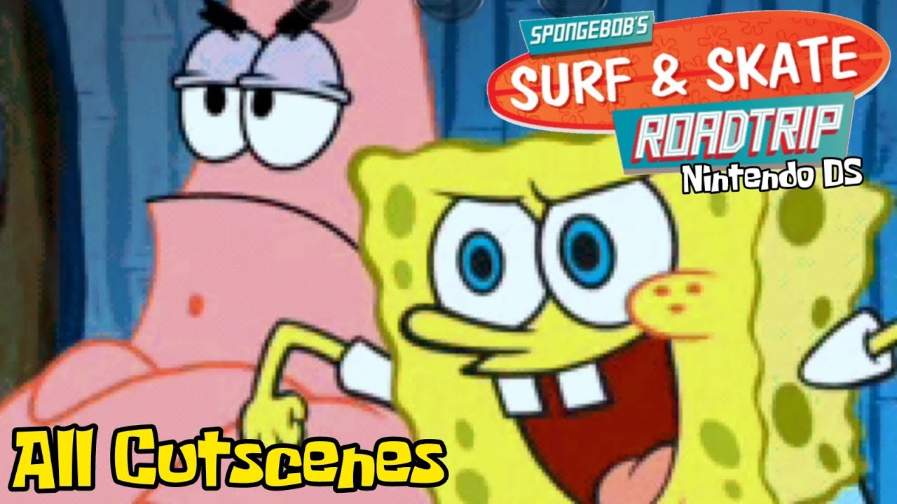 SpongeBob Surf And Skate Roadtrip (DS) All Cutscenes | (Губка Боб Сёрф ...