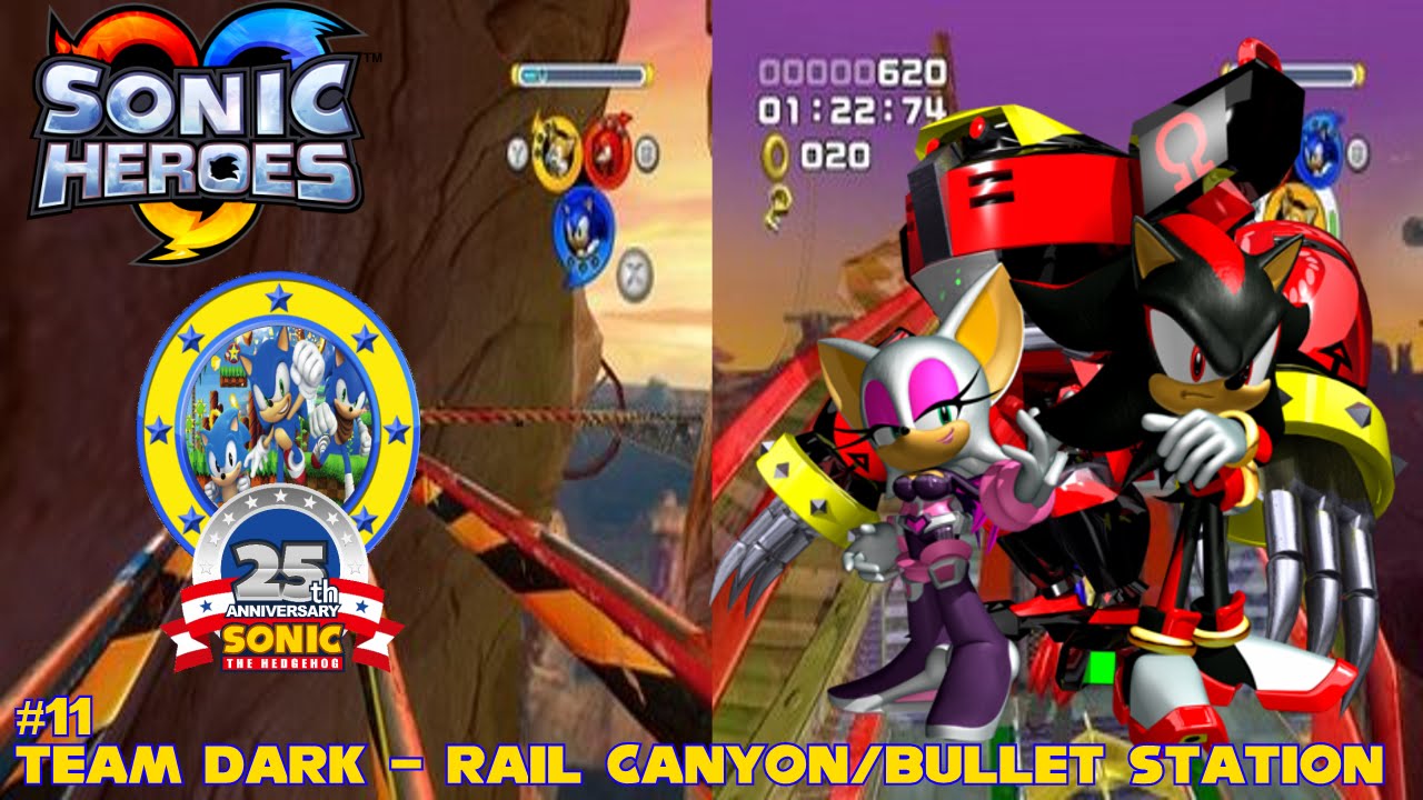 Sonic Heroes | Part 11 | Team Dark | Rail Canyon/Bullet Station ...