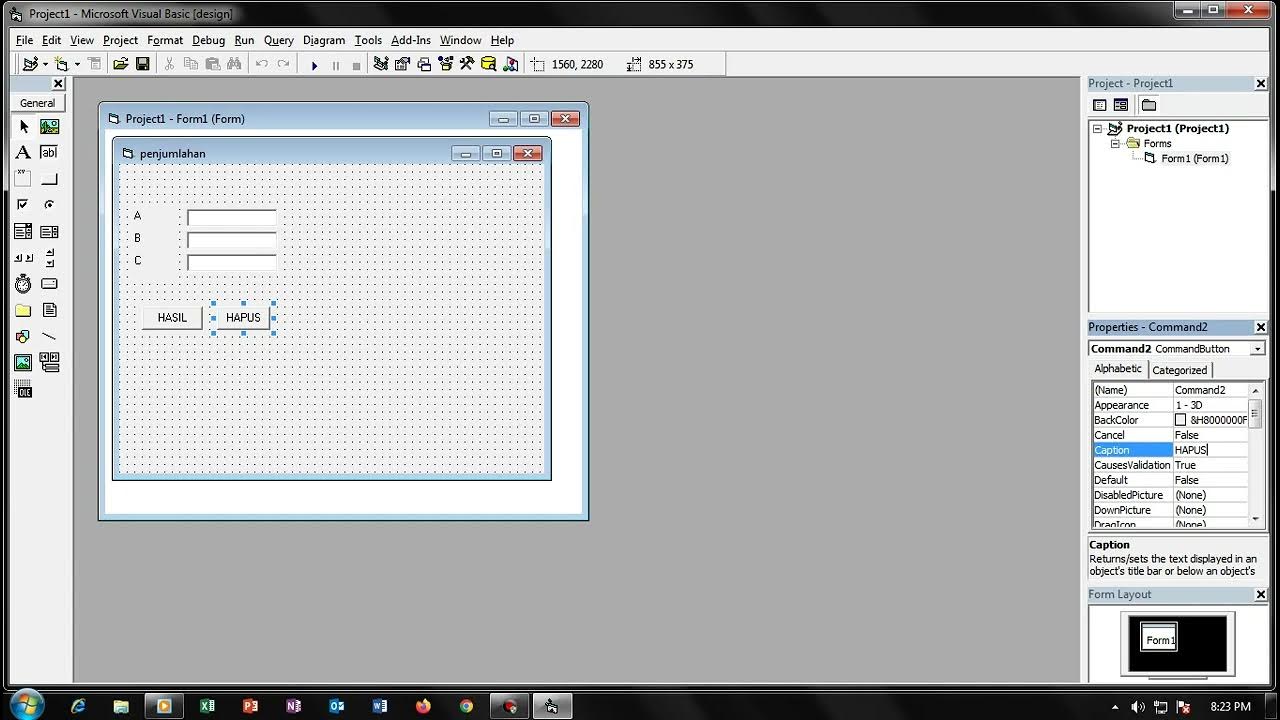Program Penjumlahan menggunakan VB 6.0. - YouTube