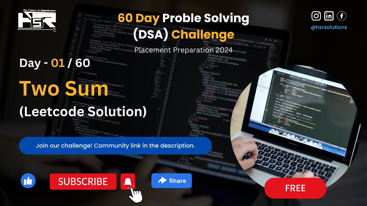 Day - 01/60 | Two Sum - Leetcode | Asked in #google #facebook #adobe # ...