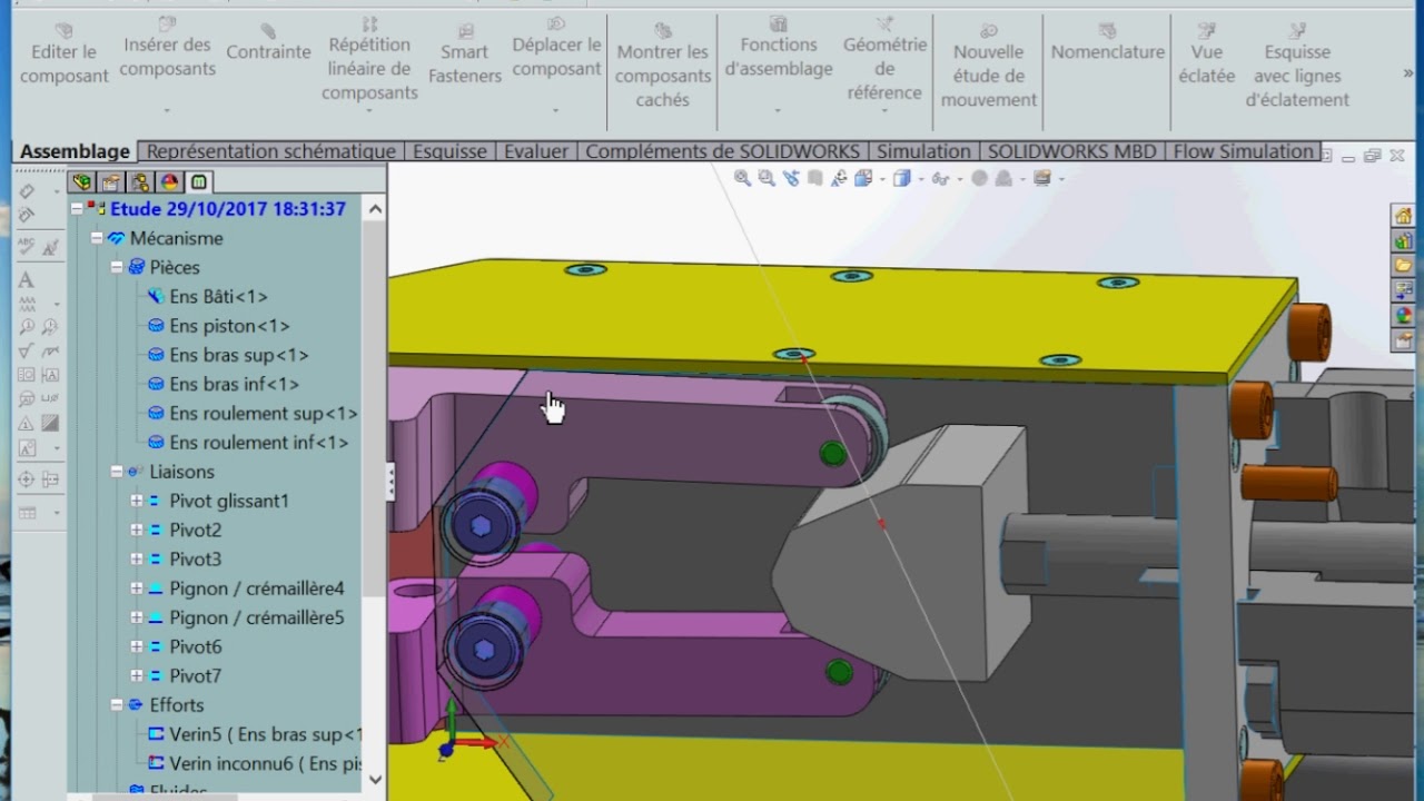 Méca 3D - Pince préhension - Isoler pièce efforts - YouTube