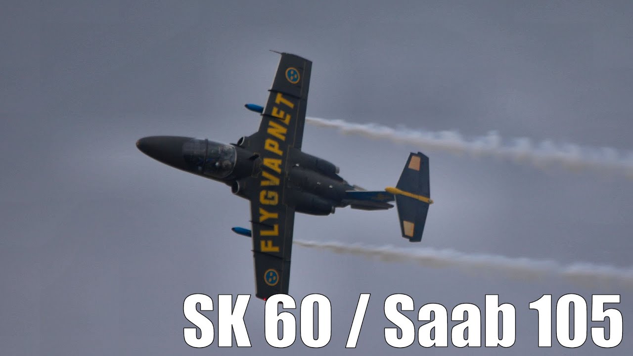 Saab SK60 (Saab 105) Jet Trainer Full Airshow Display - SweAF 2022 ...