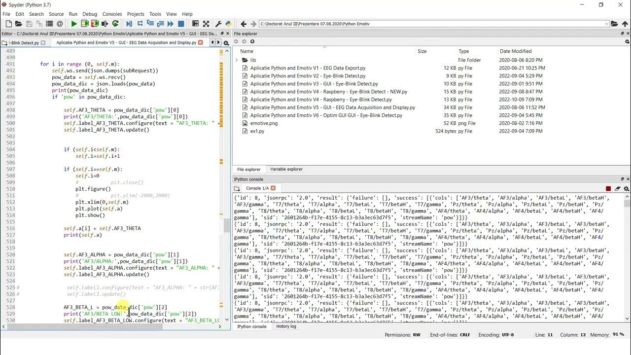 Python Bci Application For Acquiring And Monitoring The Eeg Data From