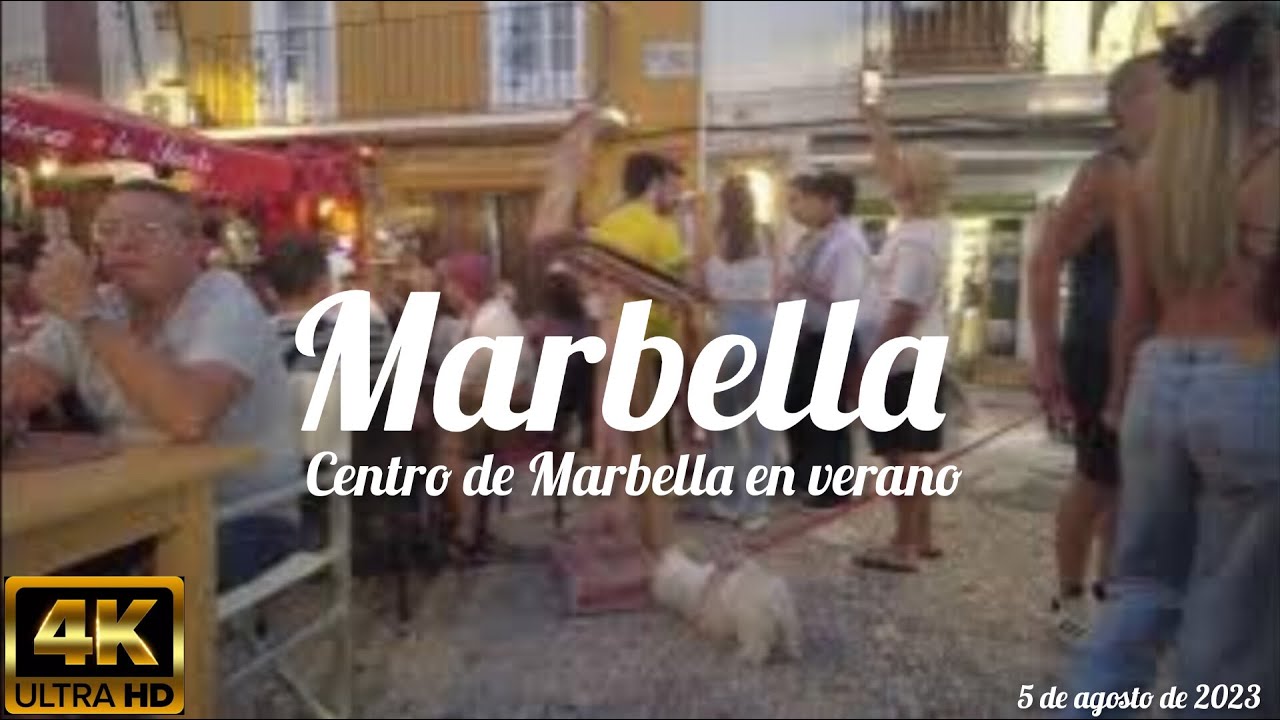 centro de Marbella en verano (Marbella) (4k) (5 de agosto de 2023 ...