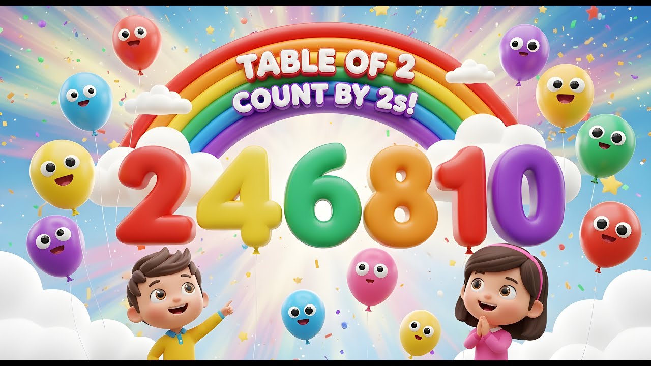 Learn Table of 2 | Counting by 2s for Kids | Easy Math Song - YouTube