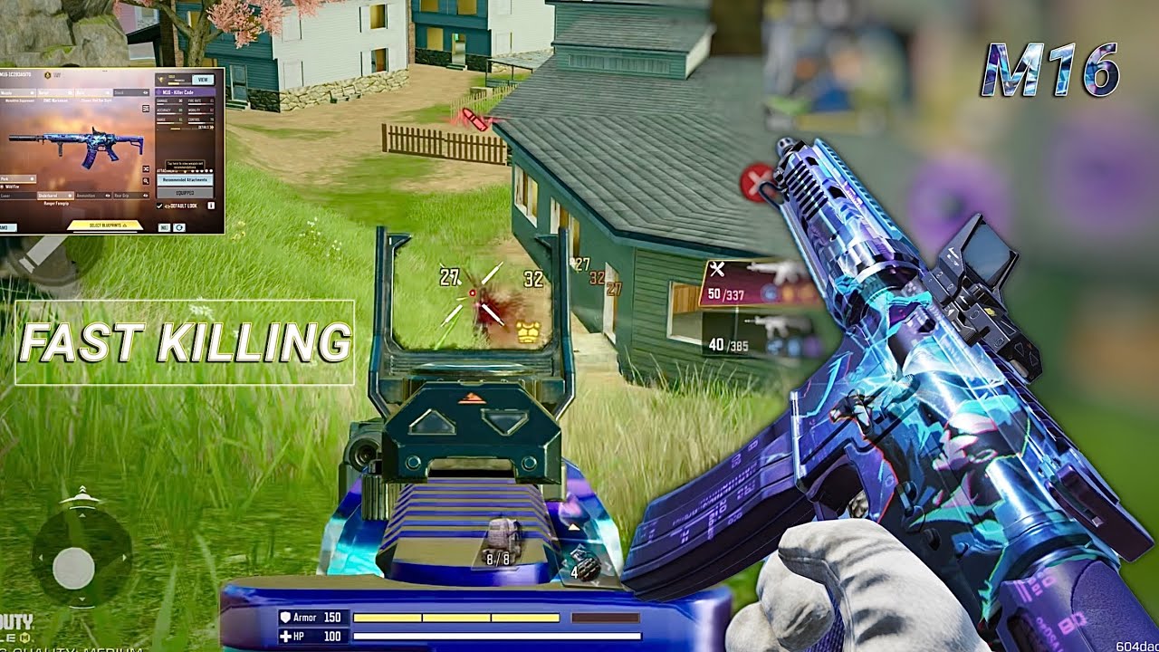 0 RECOIL in MID RANGE + FAST KILLING | BEST M16 GUNSMITH CODM BR | CODM BR GAMEPLAY - YouTube