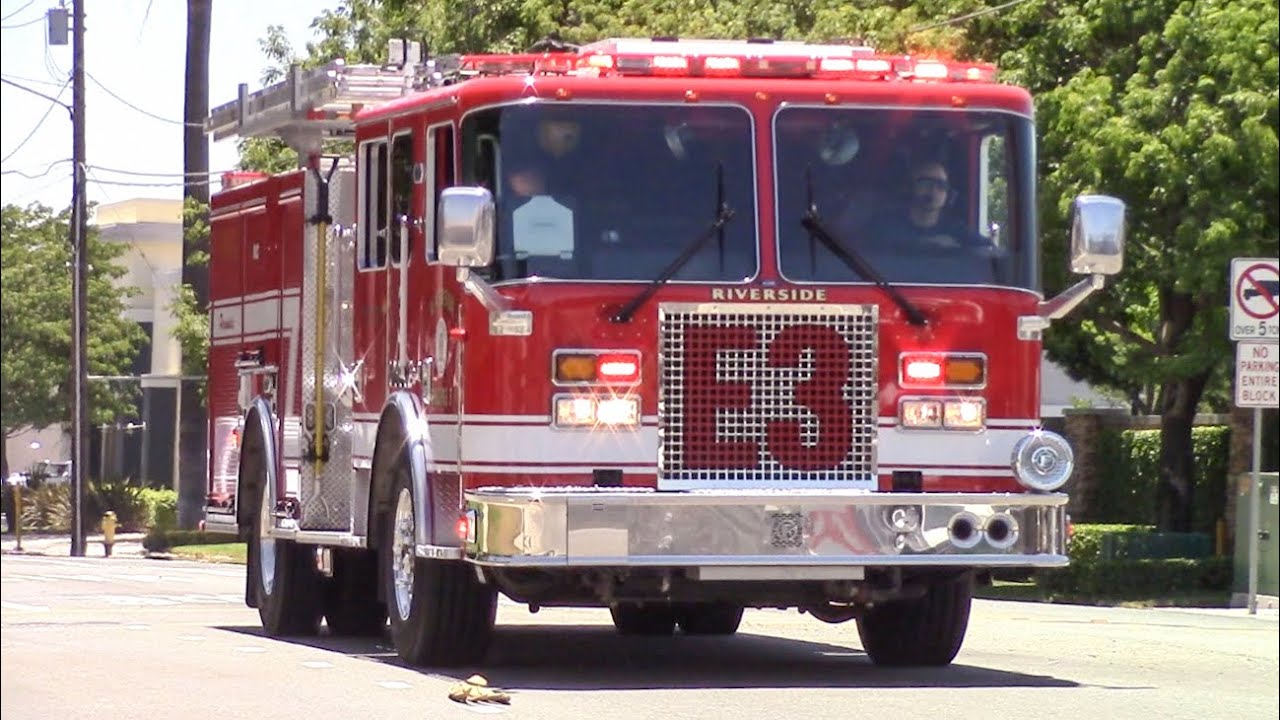 Riverside Fire Dept. Engine 3 (x2) - YouTube
