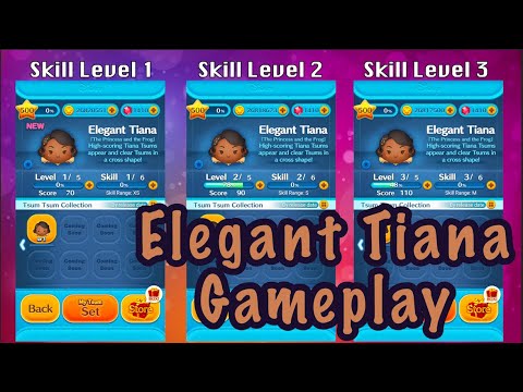 Disney Tsum Tsum - Elegant Tiana Gameplay - YouTube