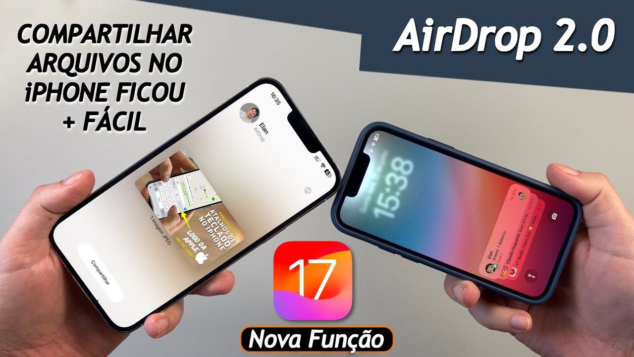 iOS 17 TROUXE NOVO AIRDROP p/ compartilhamento de arquivos nos iPhones e é incrivel 🤩 👏 - YouTube