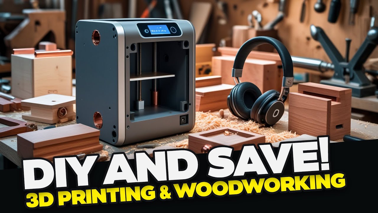 SCRAP WOOD HEADPHONE STAND DIY - 3D PRINTING AND WOODWORKING - YouTube