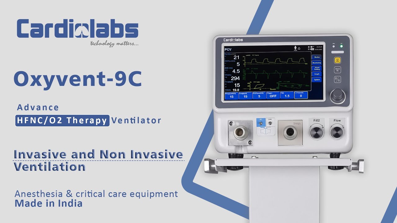 Oxyvent-9C | Advance Ventilator with both Invasive and Non Invasive ...