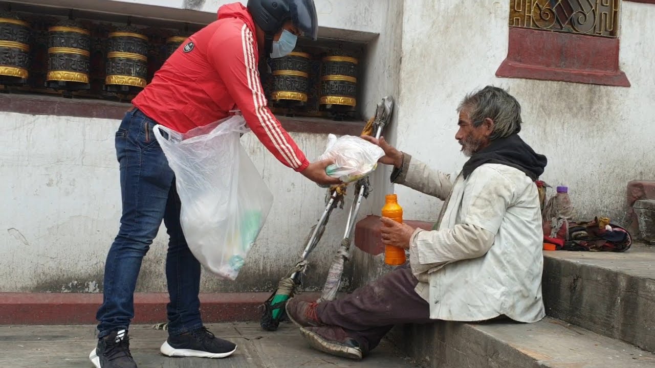Feeding homeless people in the street | feeding monkey dog and birds ...