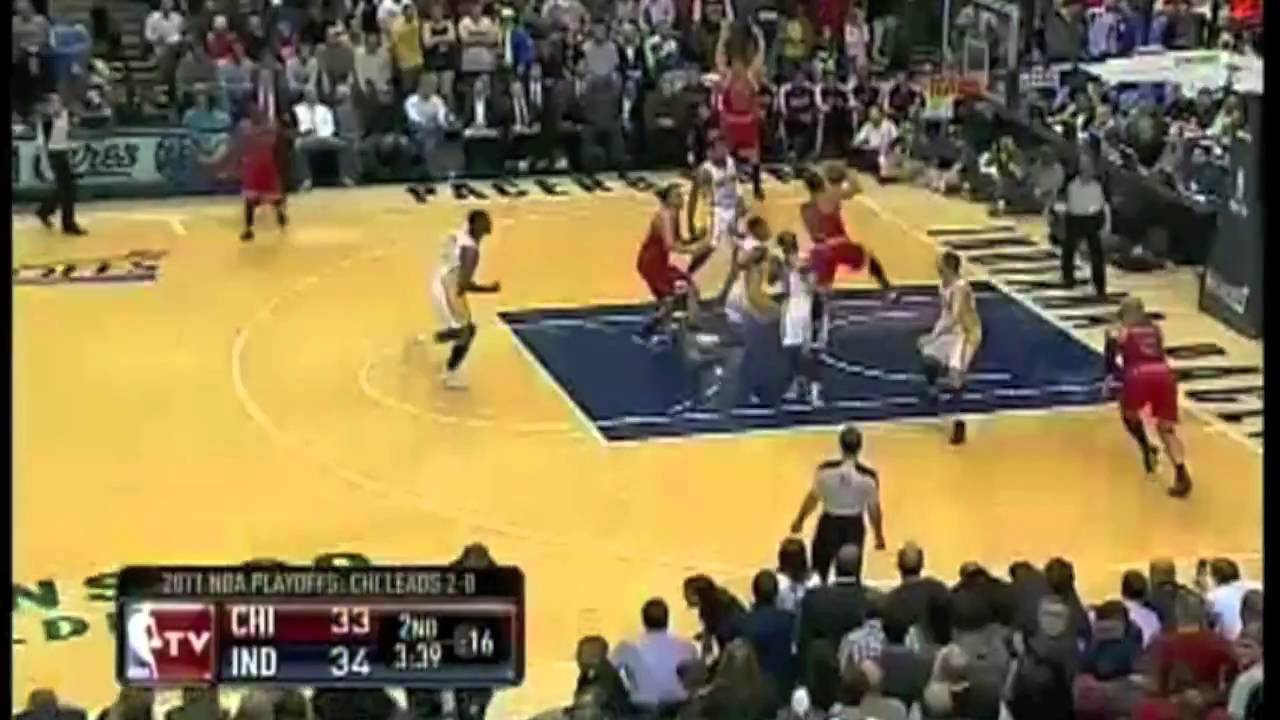 Paul George Block on Derrick Rose - 2011 Playoffs, Game 3 - YouTube