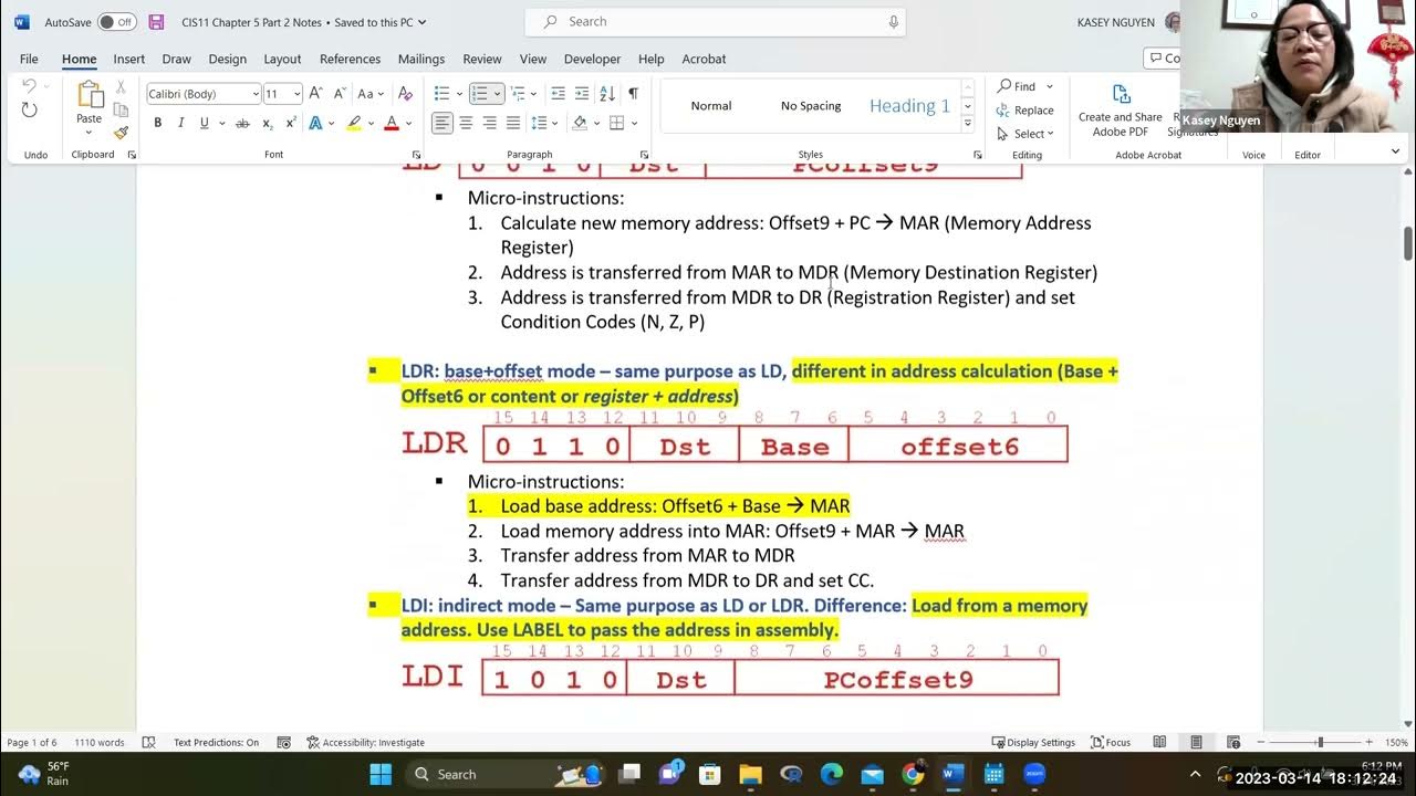 CIS11 Unit 5 Lecture: Data Movement, Branch and Jump instructions in LC-3 - YouTube