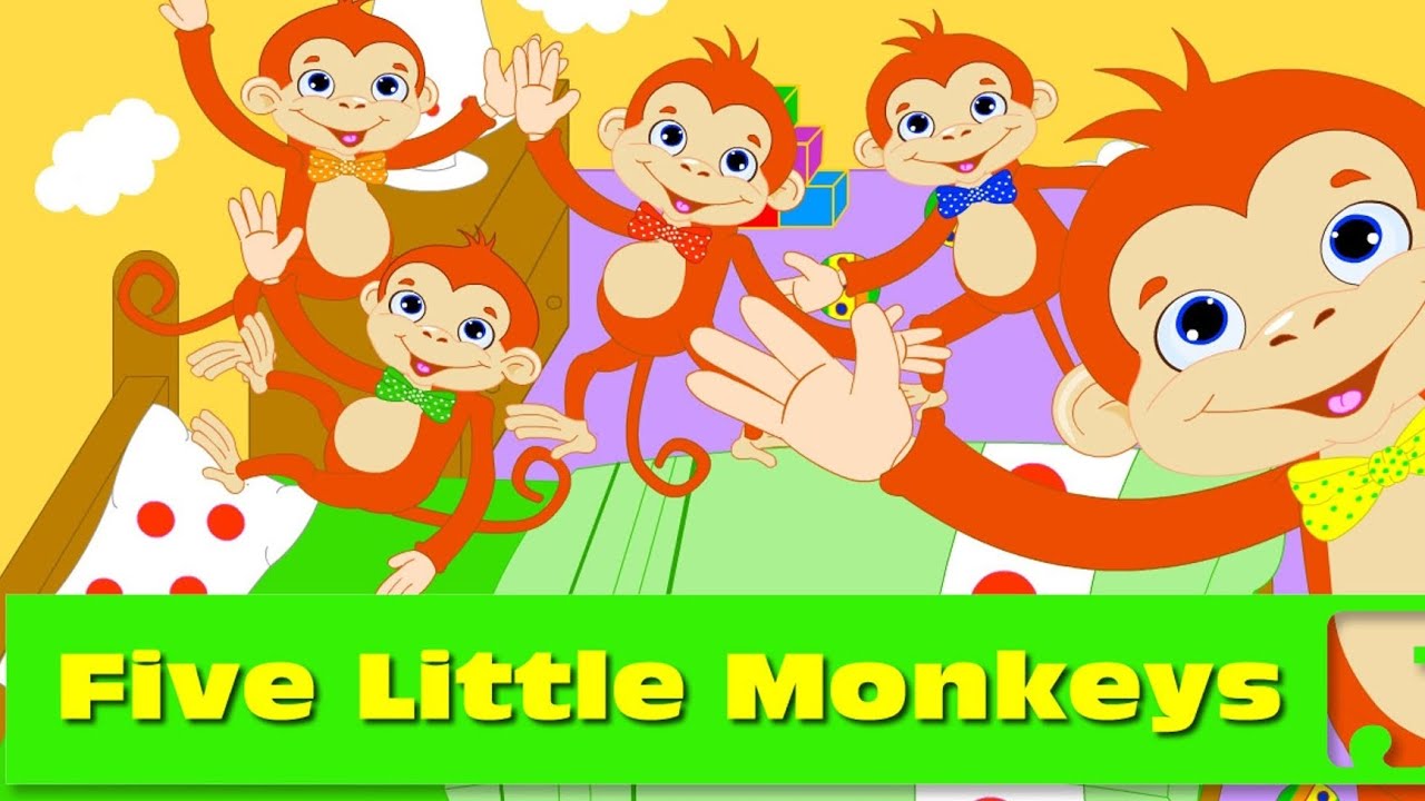 five little monkey/ 5 little monkeys jumping on the bed/ little monkey ...