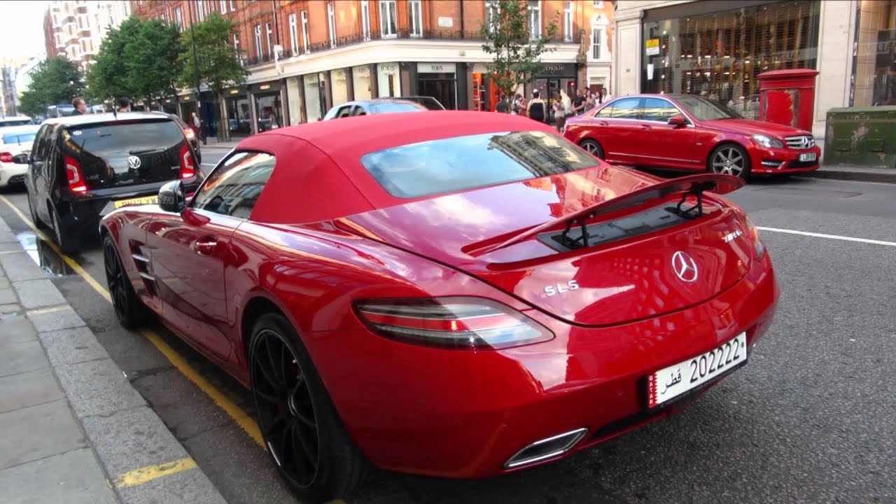 Arab Mercedes SLS AMG Roasdster in London Full HD!!! - YouTube