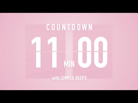 11 Minute Countdown Timer 🌸 Flip Clock with Simple Beeps 🔔