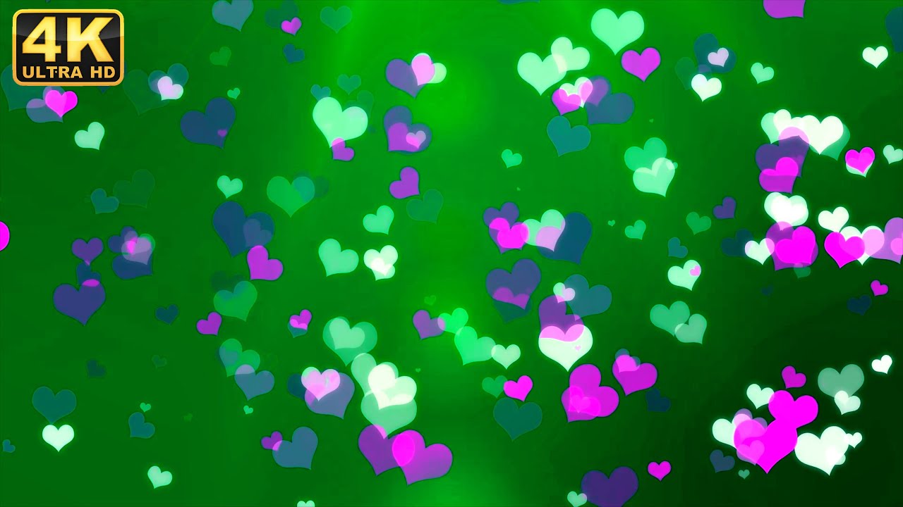 Hearts green screen animation, hearts symbols green screen, heart ...