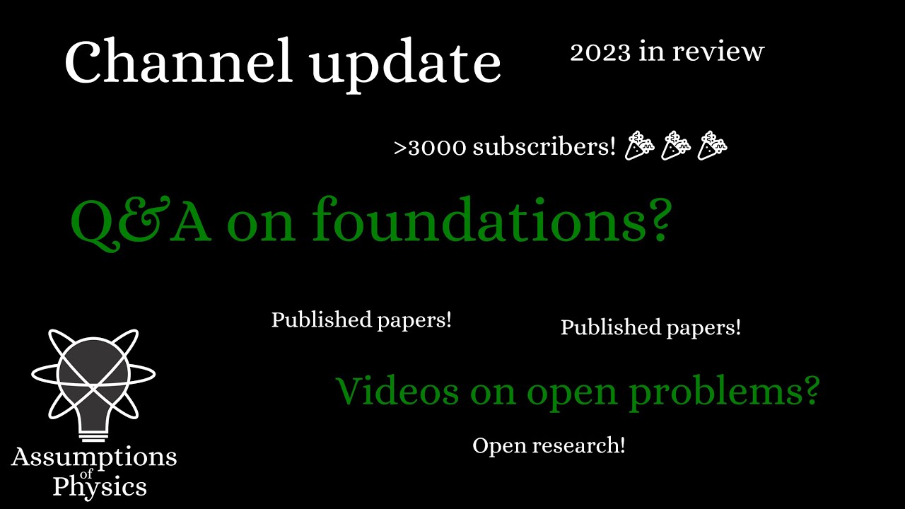 Channel/project news: 2023 in review - Q&A on foundations? - YouTube