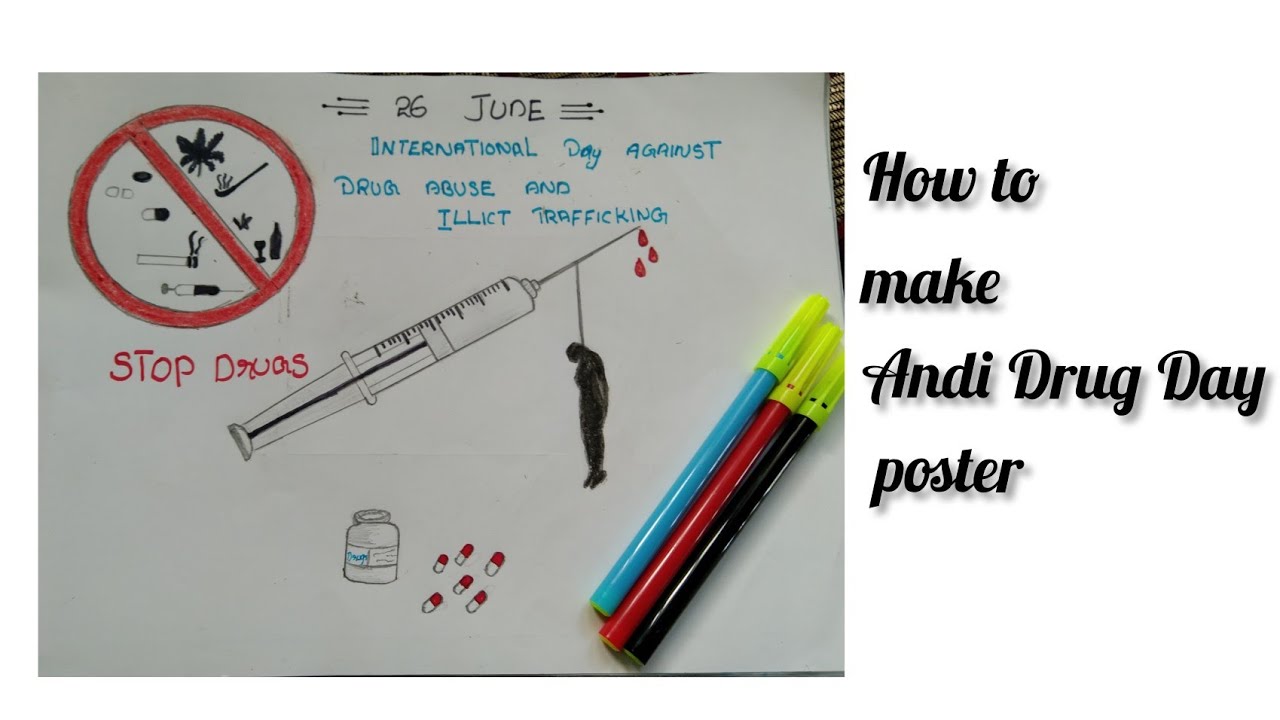 How To Draw Anti Drug Day Poster l Fiya's Art & Craft - YouTube