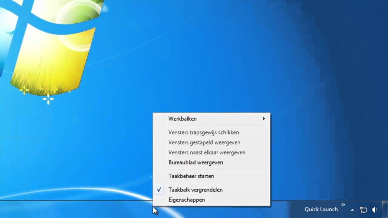 Werkbalk snel starten in Windows 7 - YouTube
