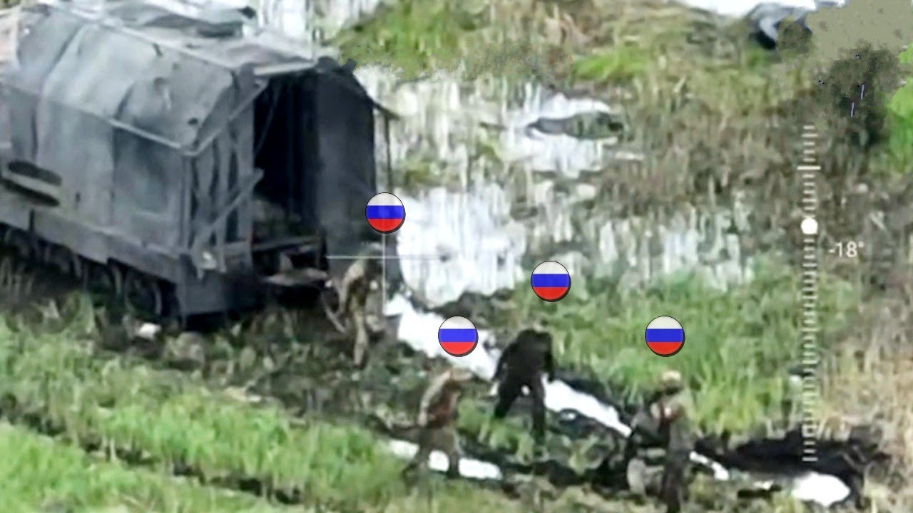 Russian troops abandon their ATS-59G Artillery Tractor, but FPV drones ...