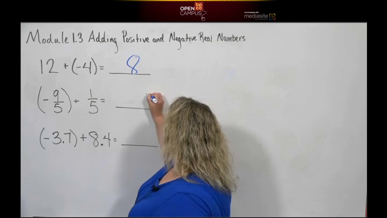Module 1 3B Adding Positive and Negative Real Numbers - YouTube