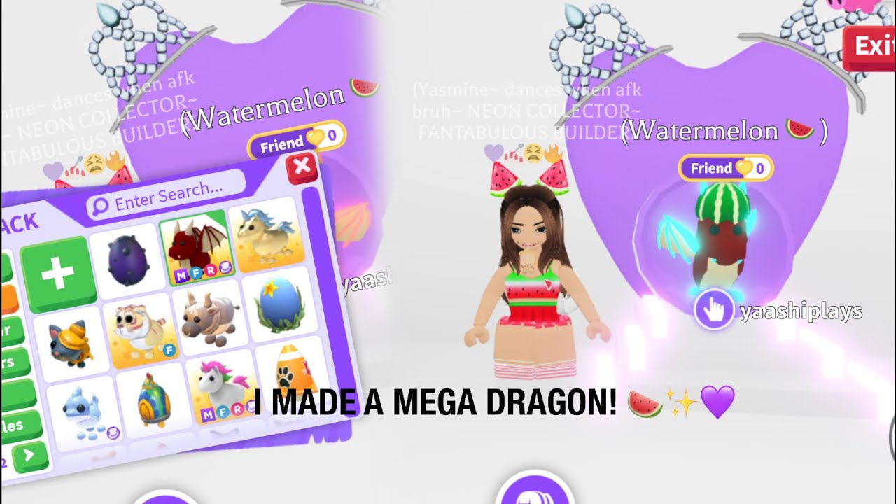 Making a mega dragon in adopt me!🍉 (Credit to many of my friends for ...
