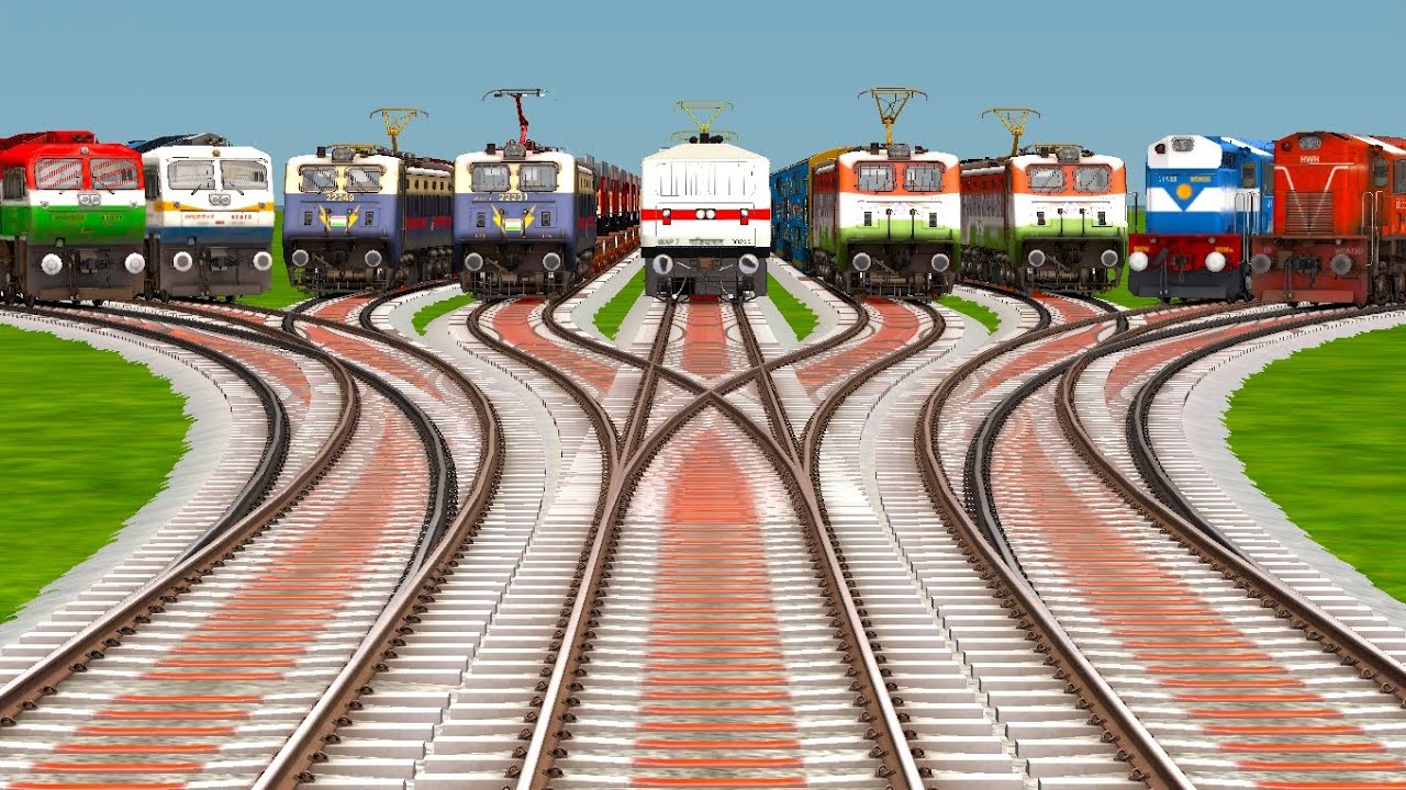 09 Realistic Indian Train Crossings On Curved Branched Tracks ...