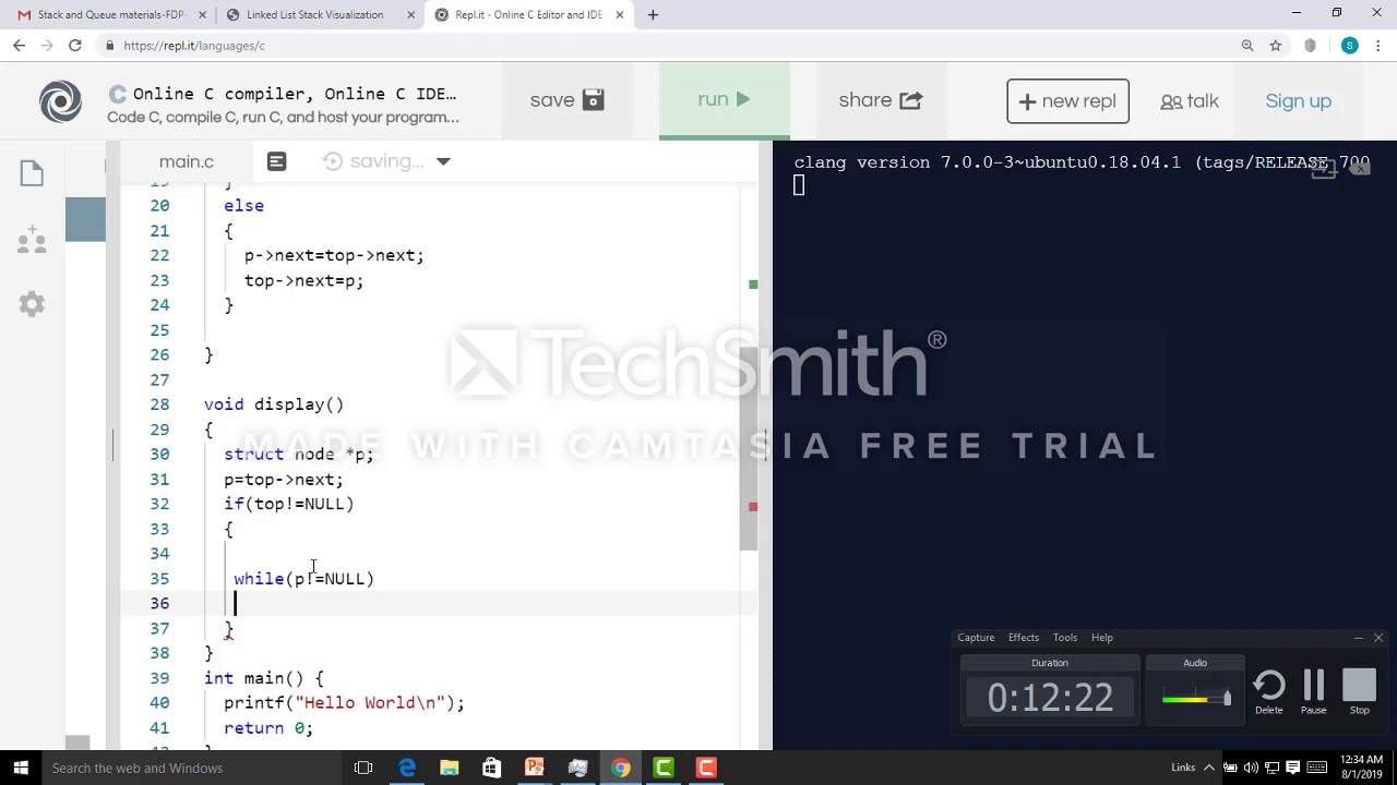 Stack implementation using Linked List - YouTube