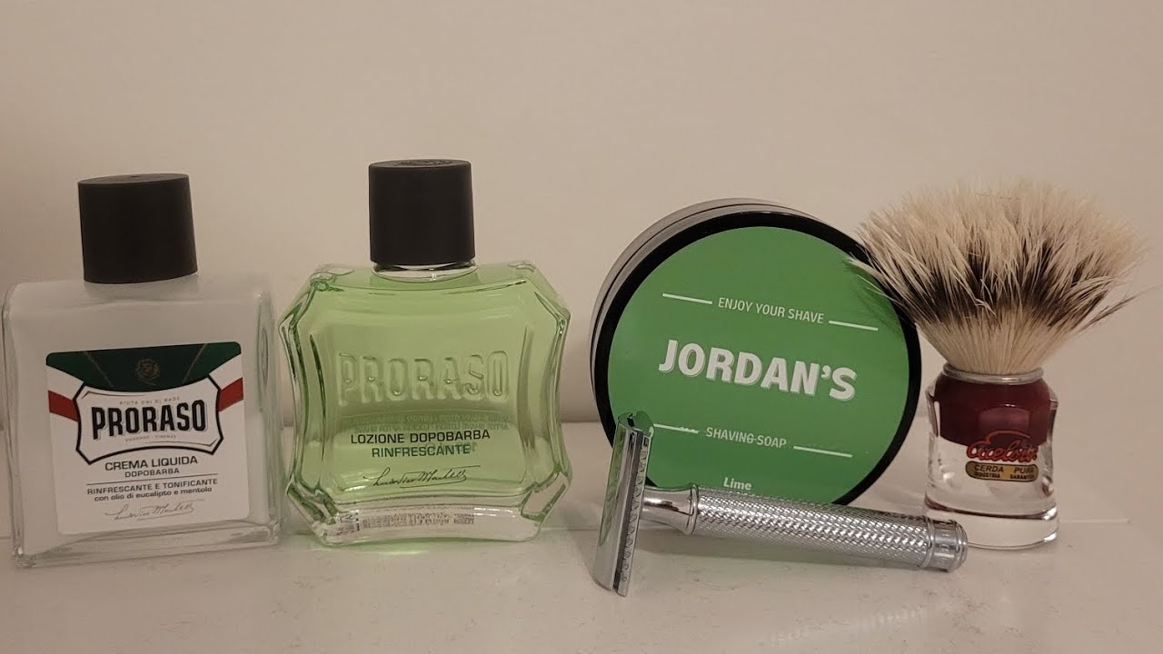 Wet shaving: Jordan's shaving soap - Lime - YouTube
