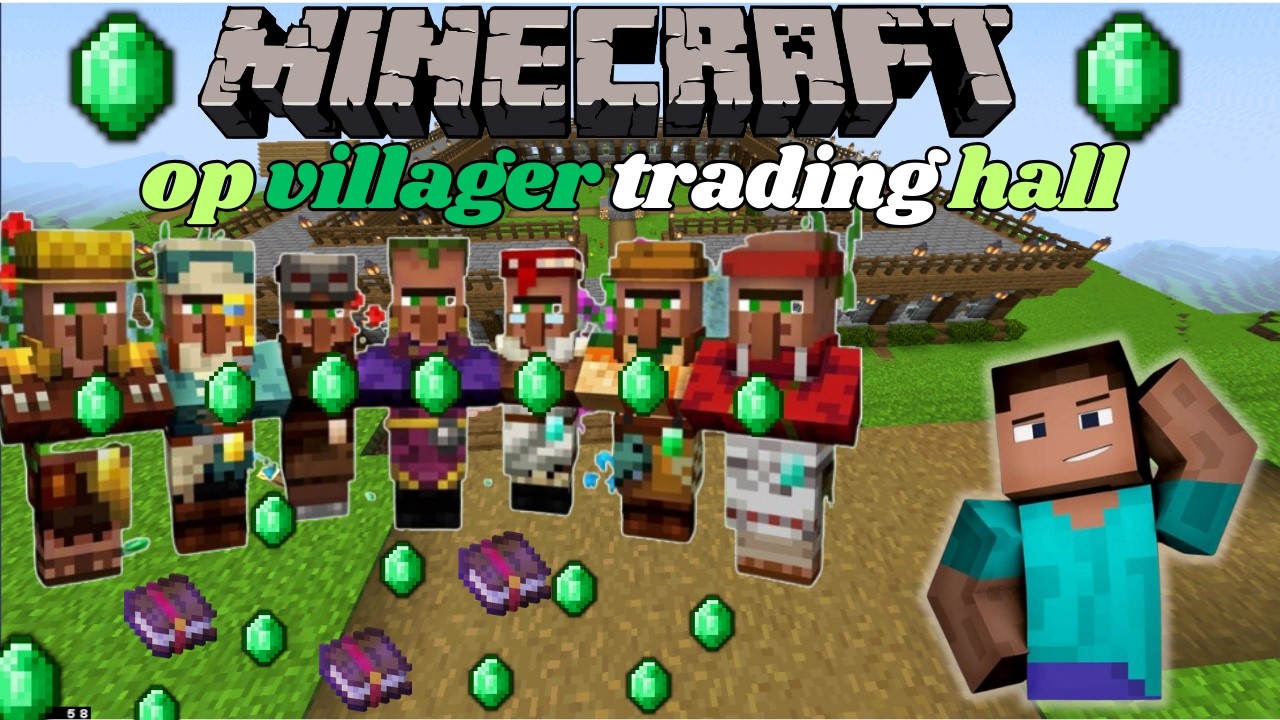 "Minecraft Villager Trading Hall OP Setup! Get Unlimited Emeralds ...