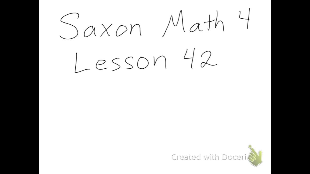 Saxon Math 4 Lesson 42 - YouTube