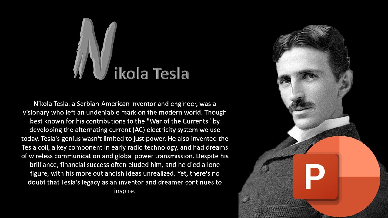 How to make tesla power point presentation tutorial using his picture ...