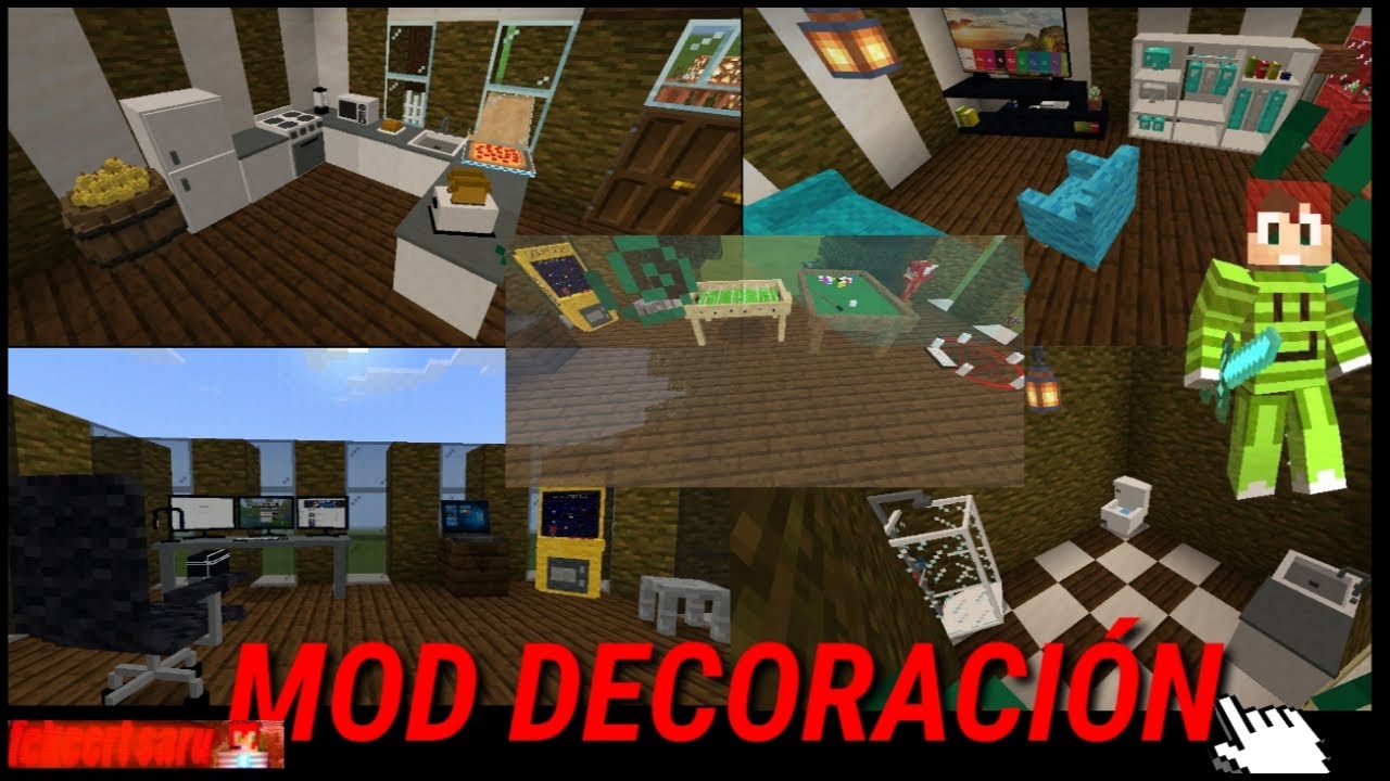 minecraft pe mod de decoracion ¡¡ADDONS¡¡ - YouTube