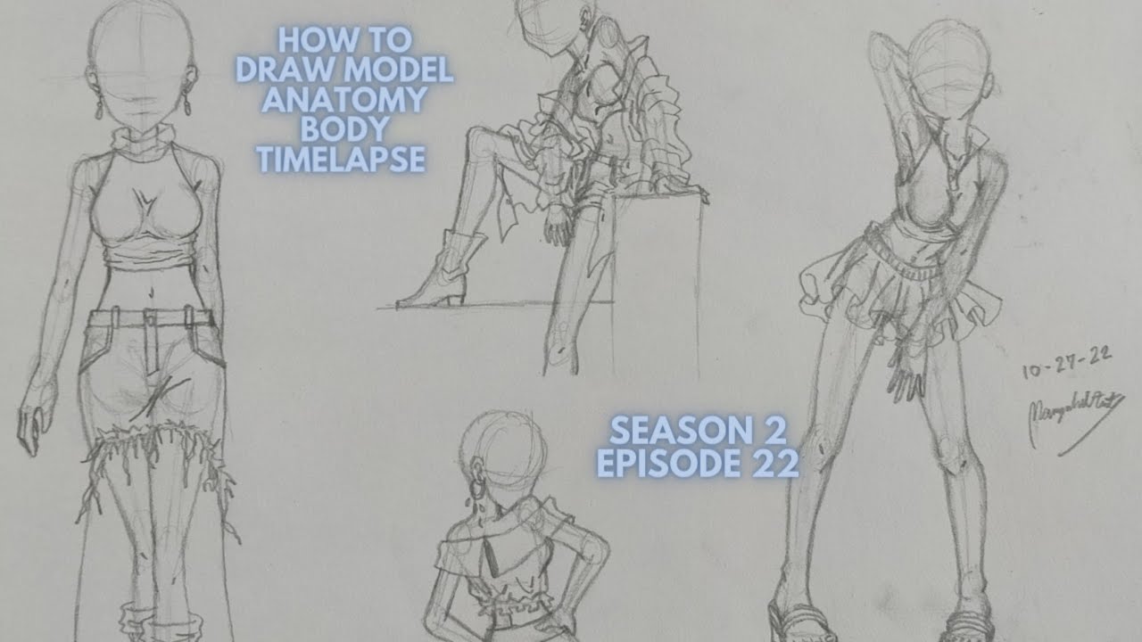 How To Draw Model Anatomy Body Timelapse S.2 #22 - YouTube