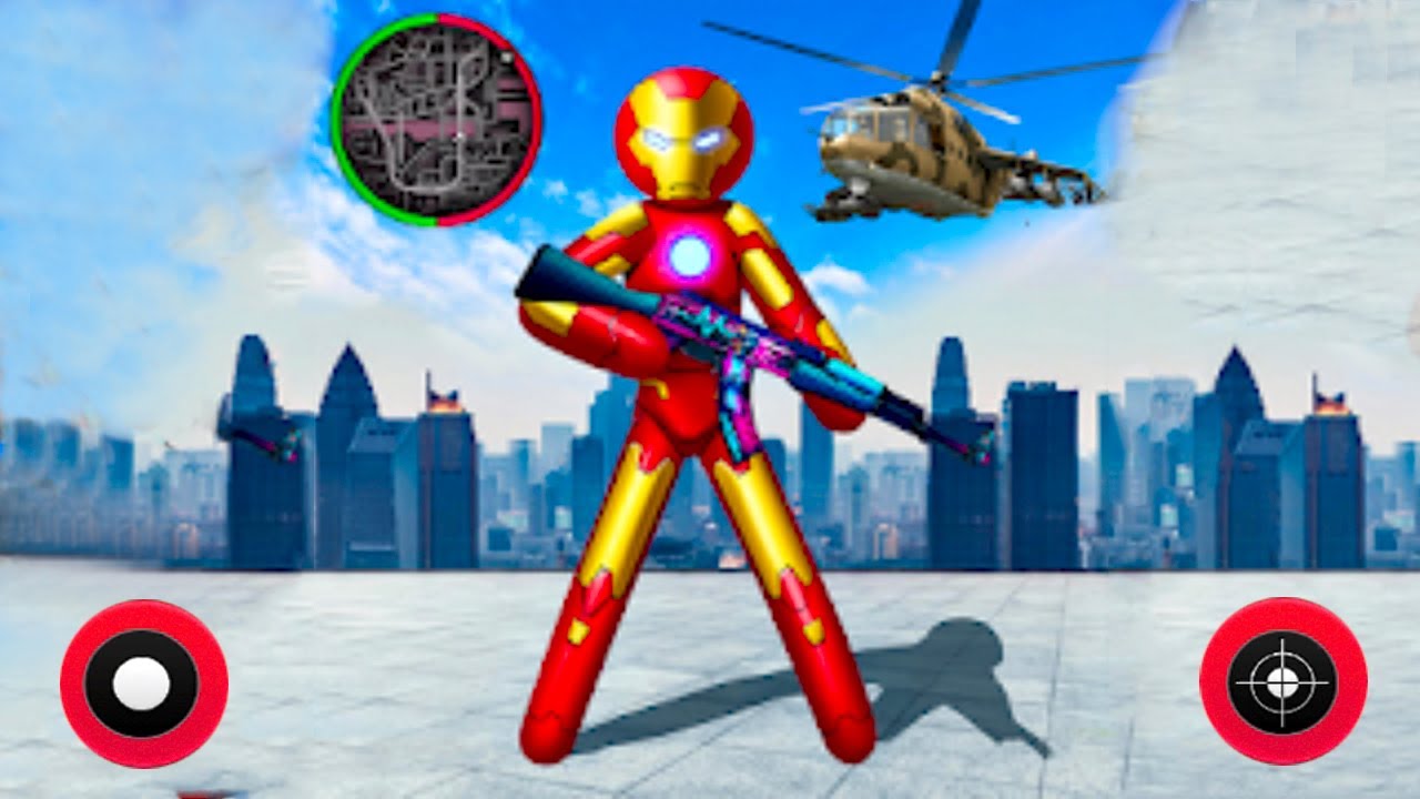 Iron Stickman Rope Hero War Gangstar OffRoad - Android Gameplay 1080p ...