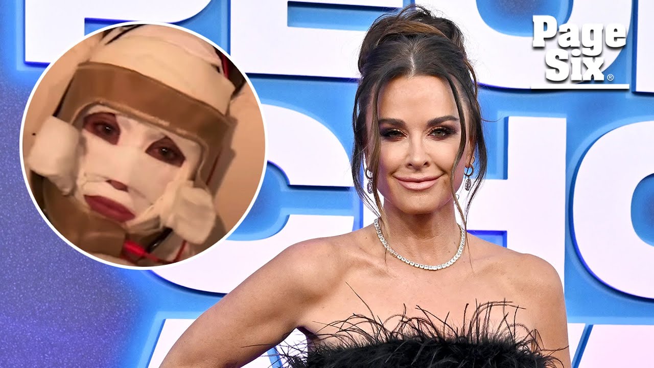Kyle Richards sports ‘creepy’ mask for ‘outrageous’ electric facial ...