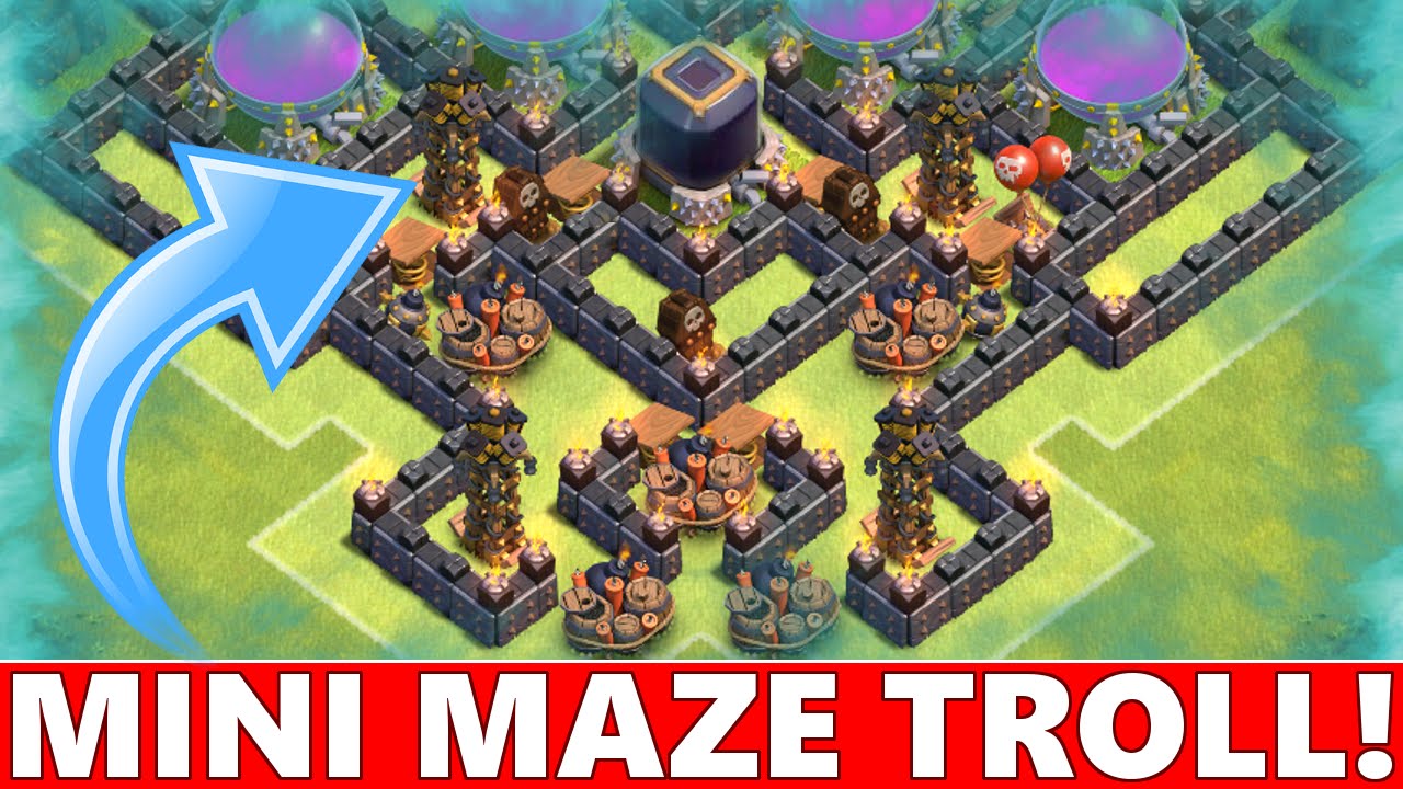 Clash Of Clans | "MINI MAZE TROLL BASE" | Funny Defense Trolling! | New ...