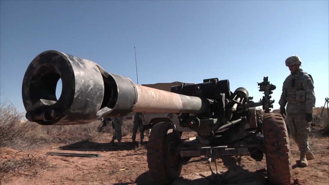 M119 105-mm Howitzer at Fort Bliss, Texas HD - YouTube