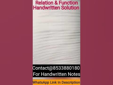 Relation function Handwritten ncert solution Notes pdf class 12th maths ...