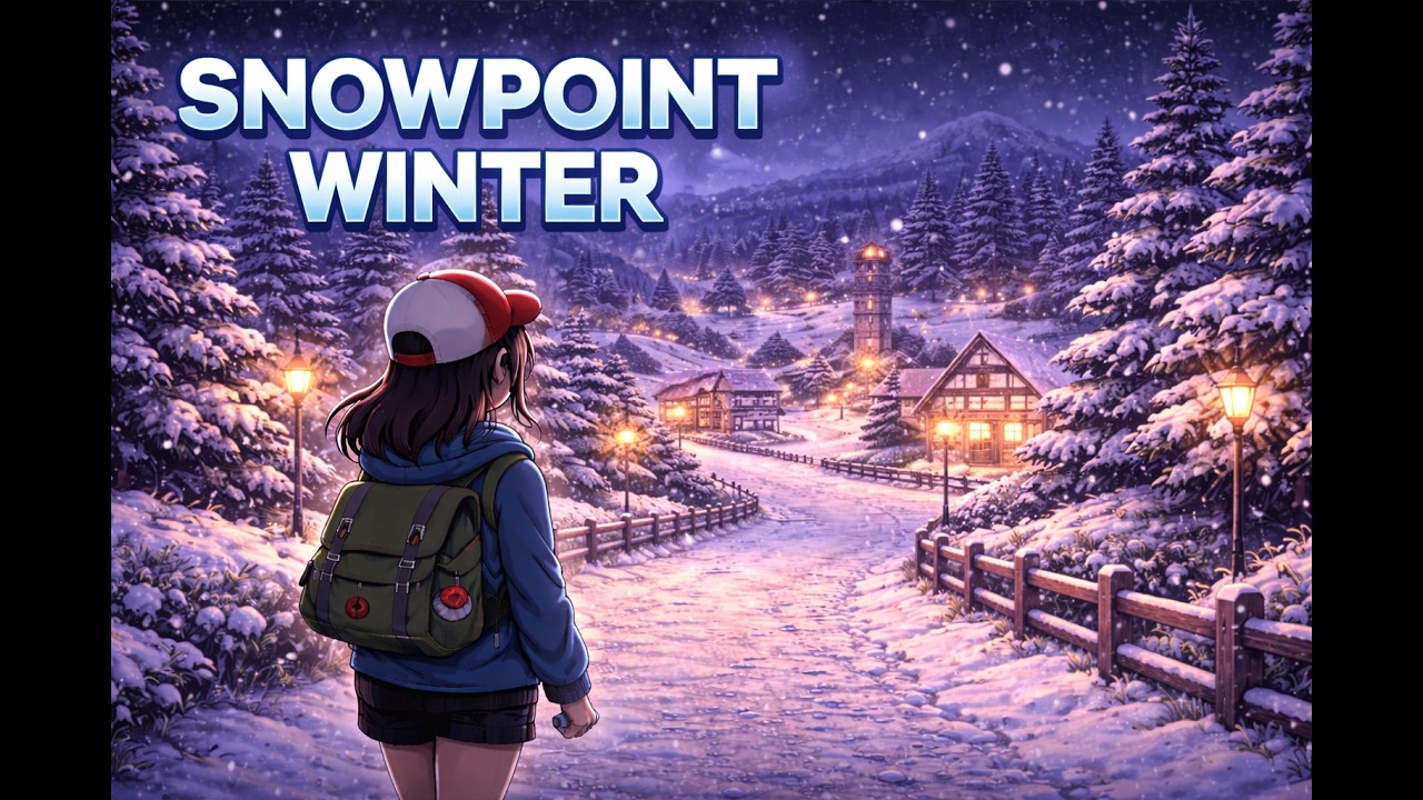 Snowpoint City Winter ️ Pokémon Relaxing Music (Cozy Snow Ambience ...